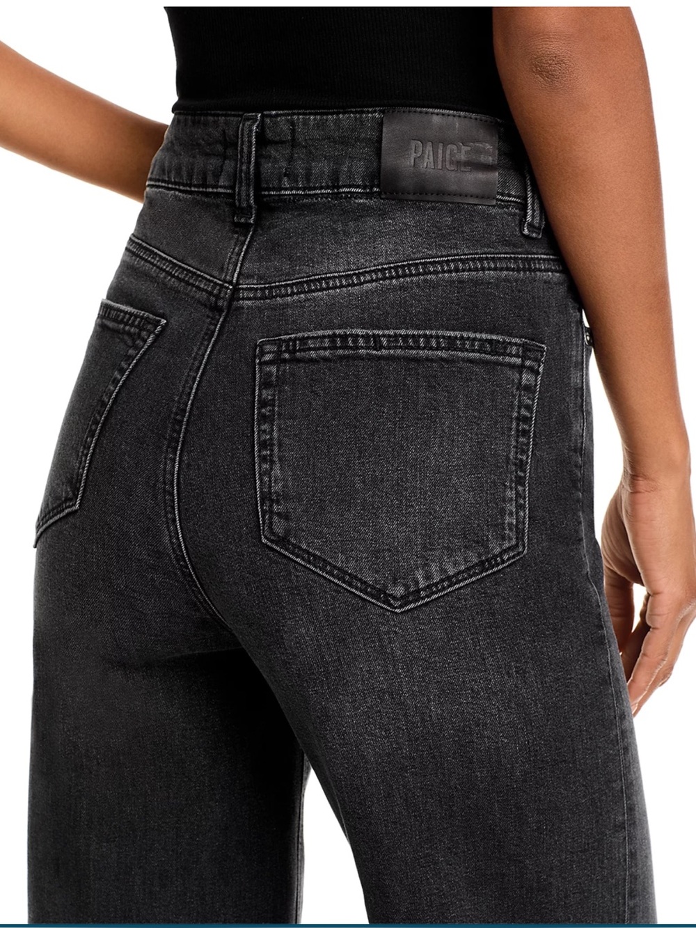 PAIGE | Jeans | Paige Sasha Wide Leg Jeans Viper Black Distressed ...